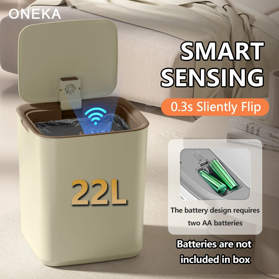 ONEKA 22L Smart Kitchen House Office Trash Can Automatic Opening Induc ...