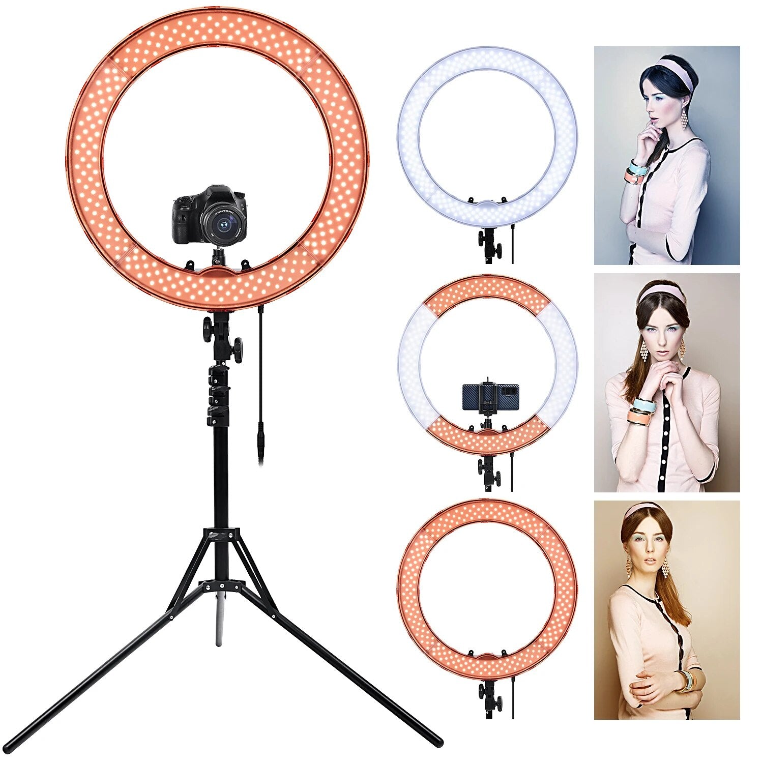 RL-18 Led Ring Light Pography Lamp 18 " Ring Lamp 55W Ringlight Wi ...